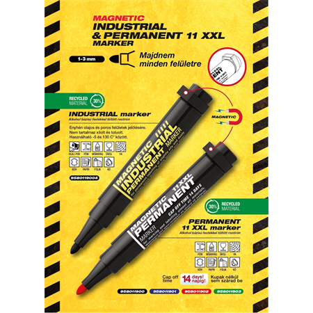 Alkoholos filc Permanent 11 XXL IPARI mágnessel 1-3mm fekete - Wondex ...