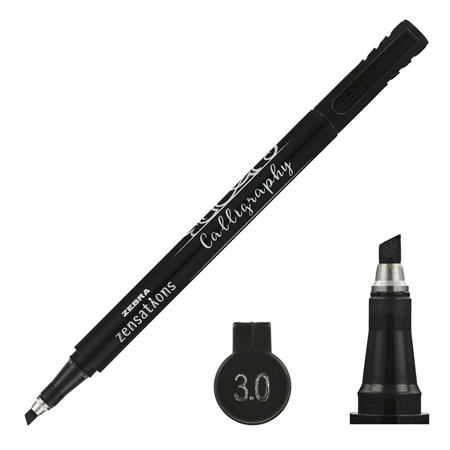 Kalligrafikus toll ZEBRA 3,0mm-es heggyel Calligraphy, fekete - Wondex ...