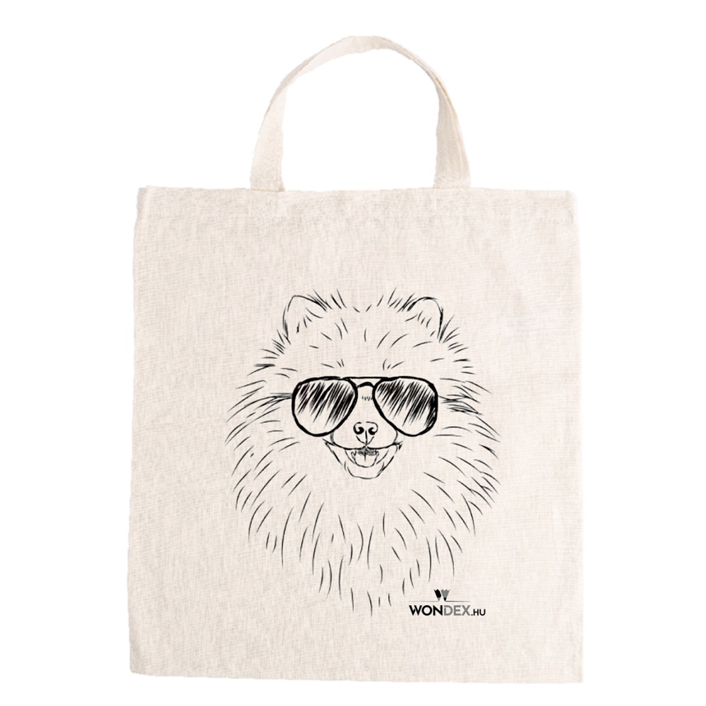 Kutya jó vászontáska Törpe spicc, 27x31x0,3cm 140g/m2 natúr pamut ...