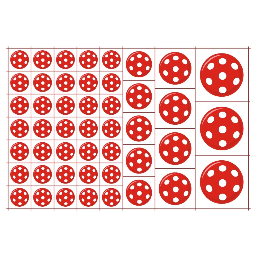 Óvodai címke, öntapadó matrica A/5 méretben 35+12 jel labda piros fehér ...