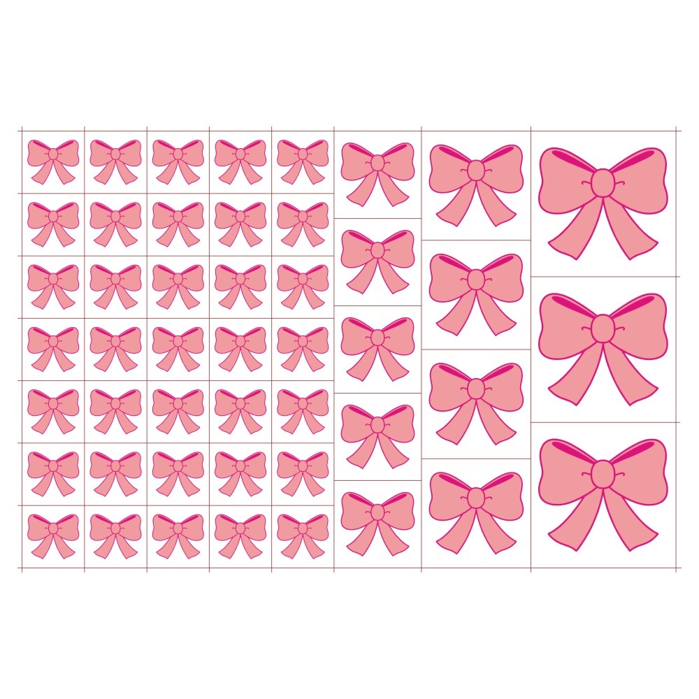 Óvodai címke, öntapadó matrica A/5 méretben 35+12 jel masni rózsaszín ...