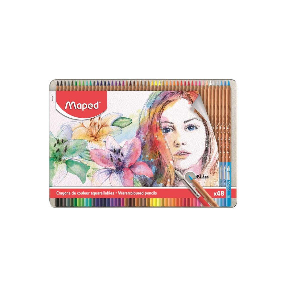 Színes ceruza készlet 48db-os MAPED Artists akvarell, háromszögletű ...