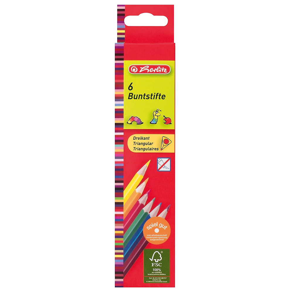 Színes ceruza készlet 6db-os HERLITZ háromszögű, vékony - Wondex Kft ...