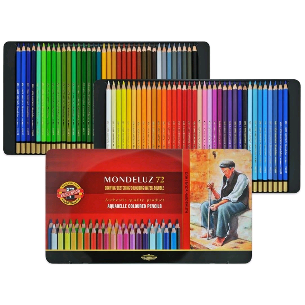 Színes ceruza készlet 72db-os KOH-I NOOR akvarell 3727 fém dobozban ...